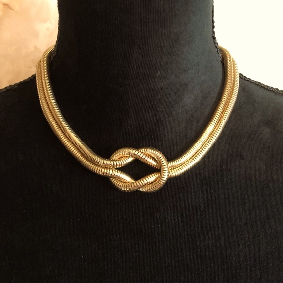 Jewelry | Gold Tone Slipknot Snake Chain Choker Necklace | Poshmark